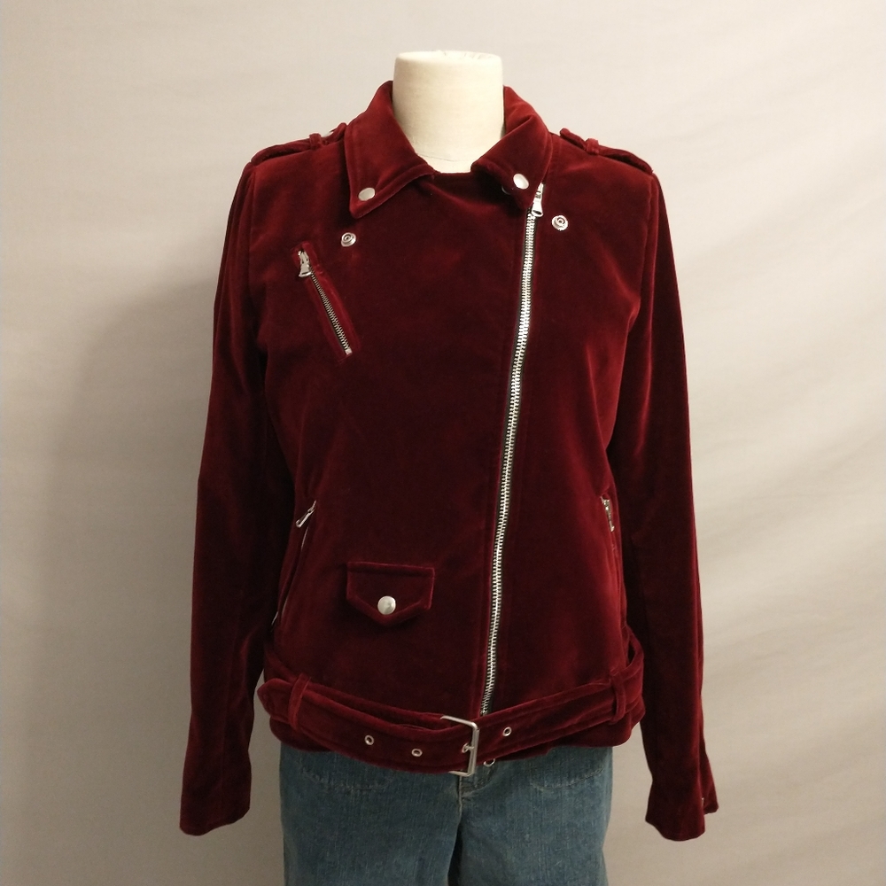 Velvet Biker Jacket Route Des Garden Italian Luxur - Gem